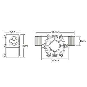 3 Piece Hydro Generator 1/2 Inch Portable Generator Turbine Generator Hydro Micro Hydro Generator (Color : Black, Size : 10W 48V)