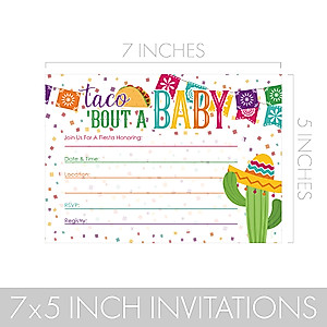 DISTINCTIVS Taco 'Bout a Baby Fiesta Baby Shower Party Invitations - 10 Cards with Envelopes
