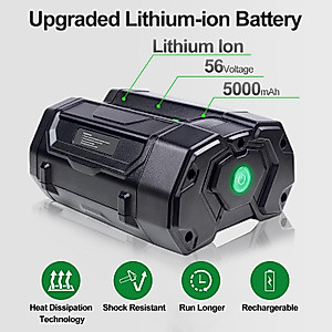 DTK 56V Battery Replacement for EGO 56V Battery BA2800T BA4200T BA1400 BA5600T 5.0Ah Lithium Ion Batteries