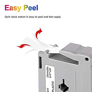 Uniwork Compatible Label Tape Replacement for Brother P Touch M Tape M231 MK231 M-K231 12mm 0.47 Inch Compatible with Brother P Touch PT-M95 PT-90 PT-70 PT-65 PT-85 Black on White, 26.2 Feet, 7Pack