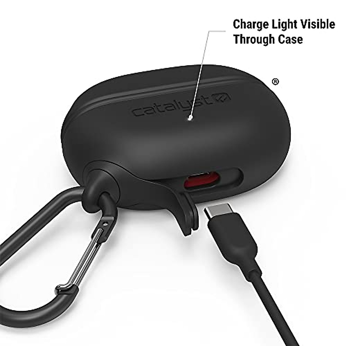 Catalyst Waterproof Protective Case for The New Beats Studio Buds, with Premium Carabiner Hook, Wireless Earphone Protective Sleeve Cover for Studio Buds Charging Box (Black)