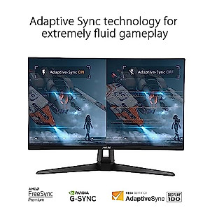 ASUS TUF Gaming 27” 1440P HDR Monitor (VG27AQ3A) – QHD (2560 x 1440), 180Hz, 1ms, Fast IPS, 130% sRGB, Extreme Low Motion Blur Sync, Speakers, Freesync Premium, G-SYNC Compatible, HDMI, DisplayPort