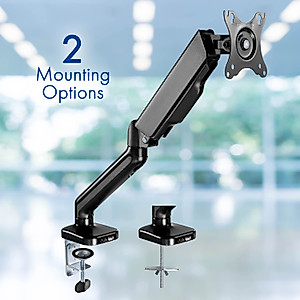 Stellar Mounts Spring LCD Monitor Arm with USB and Multimedia Ports for: LG 27GN800-B Ultragear Gaming Monitor 27" QHD (2560 x 1440) IPS Display, IPS 1ms (GtG) Response Time, 144Hz Refresh Rate