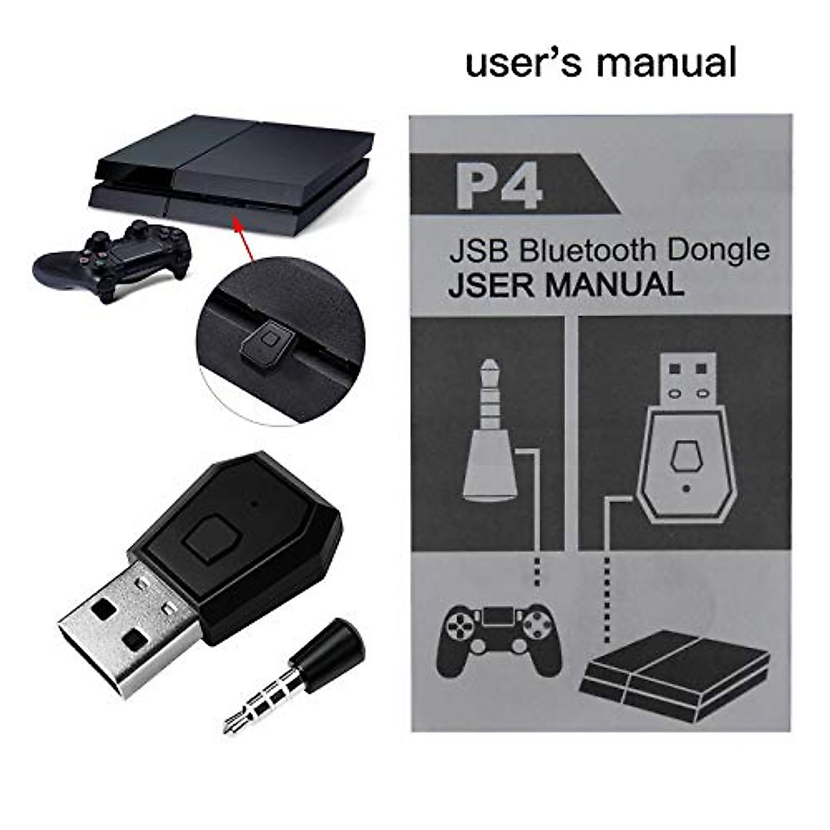 Bluetooth Adapter with Microphone for PS4 /PS5 HLRAO,USB Adapter Mini USB 4.0 Bluetooth Adapter/Dongle Receiver and Transmitters Dongle Bluetooth Compatible with Playstation Support A2DP HFP HSP.