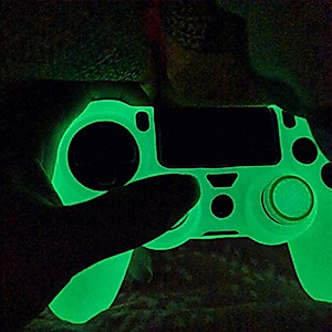 Ps4 Controller Skin Silicone Case Grip Glow in Dark Protective Cover for PS4/slim/Pro Dualshock 4 Controller(Glow Pink)
