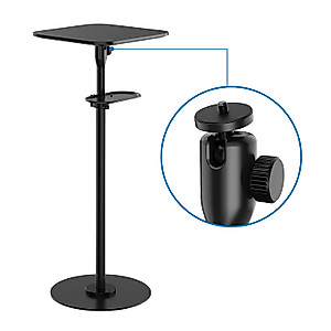 Mount-It! Dual Use Projector Stand, 2 Mounting Options: 1/4" Screw and Platform Portable Projector Stand For Mini Projectors Adjustable Height Floor Stand 13.2 lb load, For Home, Office, Studio, DJs