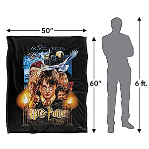 Harry Potter Blanket, 50"x60", Movie Poster Silky Touch Sherpa Back Super Soft Throw Blanket