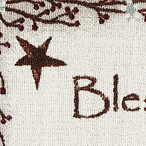 Brumlow Mills Bless Our Home Berry Blossoms Floral Welcome Door Mat for Entryway, Kitchen, or Home Décor Area Rug, 20" x 44", Deep Red