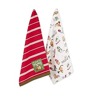 DII Christmas Pets Collection Decorative Kitchen Towels for Dog and Cat Lovers, Dishtowel Set, 18x28, Be Meowy, 2 Count