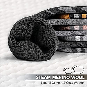 Rahhint Merino Wool Ski Socks 2-Pack, Compression Knee High Thermal Socks Womens Mens for Skiing Snowboarding Cold Weather