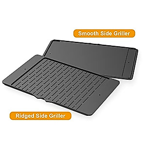 SafBbcue 7598 Cast Iron Griddle Replacement Parts for Weber Spirit 300 Series Weber Griddle Spirit E-310 E-315 E-320 E-330 S-310 S-315 Spirit II E-310