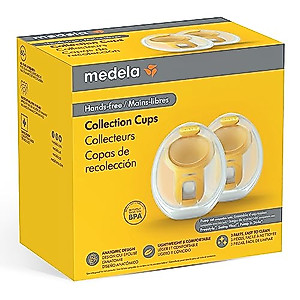 Medela Hands-Free Collection Cups, Compatible with Freestyle Flex, Pump in Style with MaxFlow, and Swing Maxi Electric Breast Pumps, 1 Set of 2 Cups