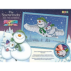 Sequin Art, Snowman and Dog, Sparkling Craft Picture Kit
