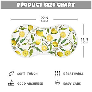 vvfelixl Muslin Burp Cloths Lemon Flowers Baby Washcloths for Baby Girl Boys 2 Pack White