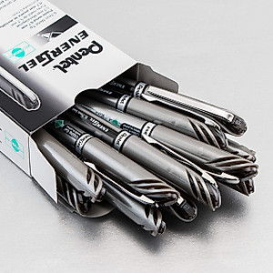 Pentel® EnerGel™ NV Liquid Gel Pens, Medium Point, 0.7 mm, 54% Recycled, Black Ink, Pack Of 12 Pens