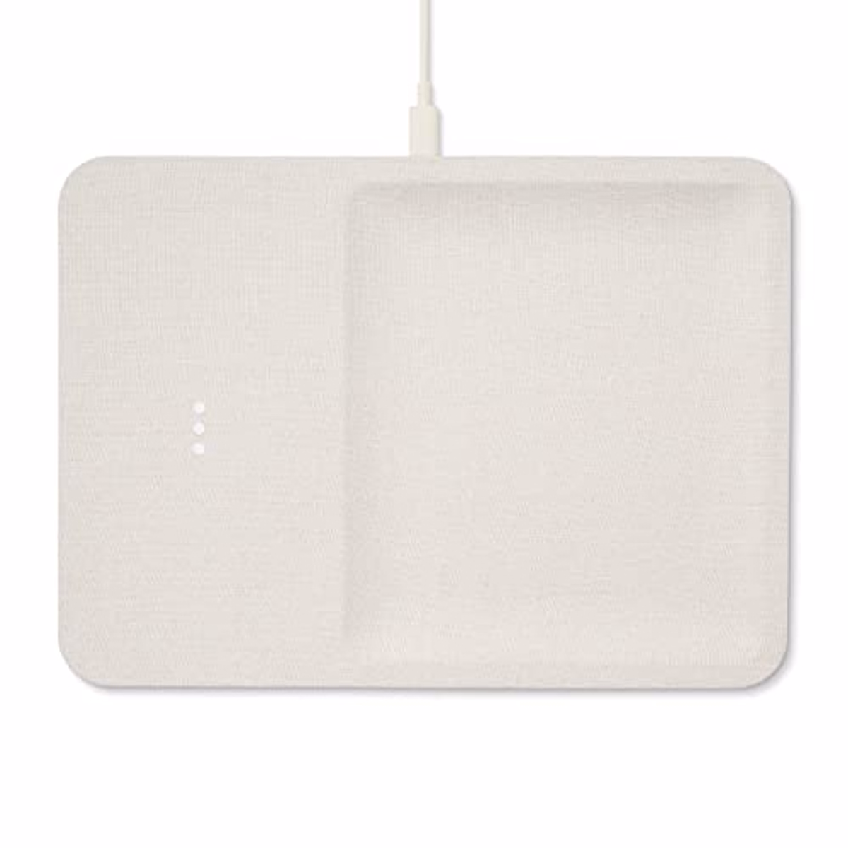 Courant Catch:3 Essentials - Belgian Linen Wireless Charger & Valet Tray - Qi-Certified, Compatible with iPhone 14, 13, 12, 11, Samsung Galaxy S23, S22, S21, S20, Note, AirPods, AirPods Pro (Natural)