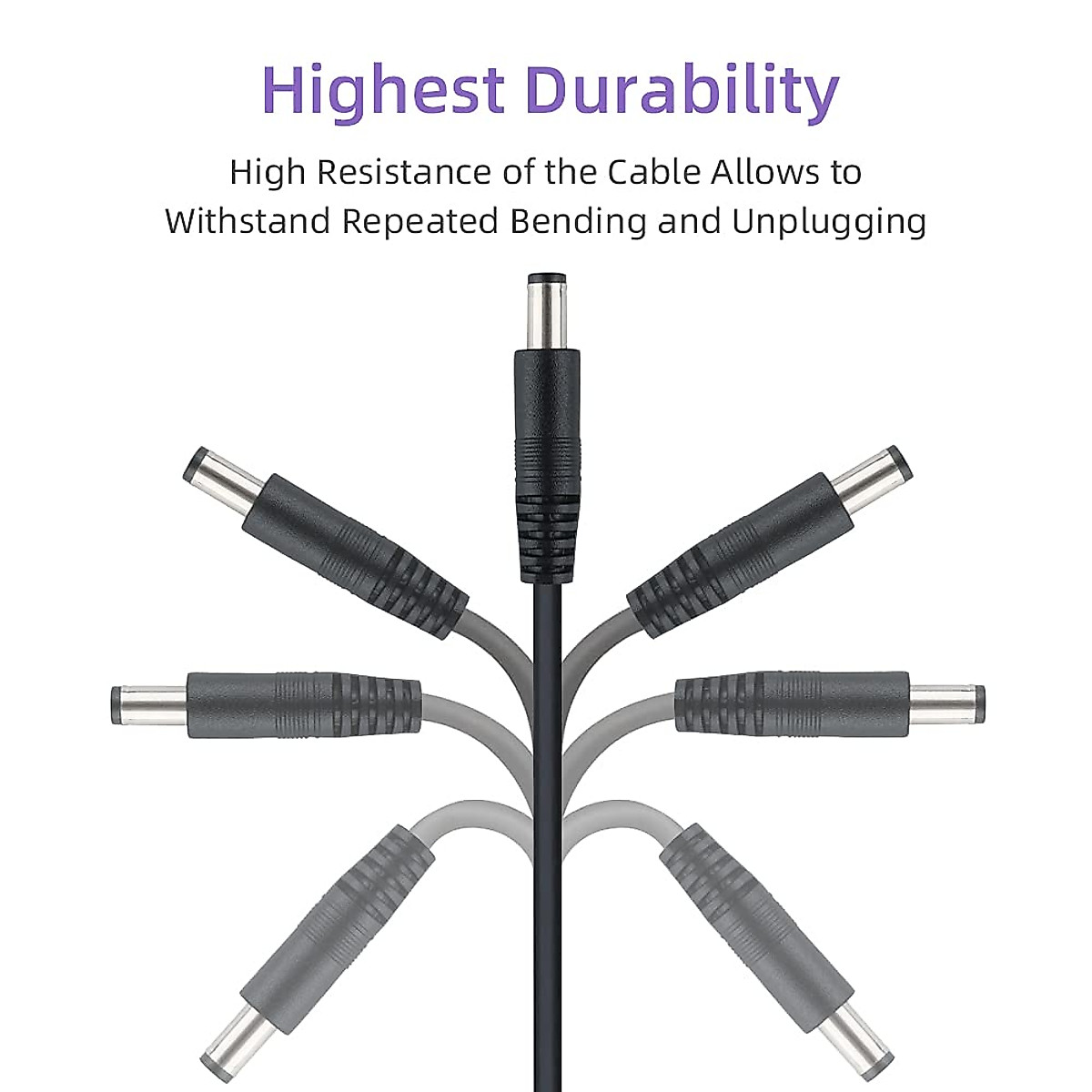 Sqlszt DC Power Adapter Extension Cable 100 feet 12V Power Adapter Extension Cable 2.1mm x 5.5mm Compatible with DC Adapter Cord Fit for CCTV Security Camera Wireless IP Camera Standalone DVR Black