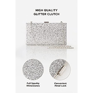 Coucoland Evening Rhinestone Clutch Jewelry - Wedding Bridal Bridesmaid Handbags Purses Silver Accessories for Women Statement Necklace Earrings Bracelets Set Formal Women's Sets