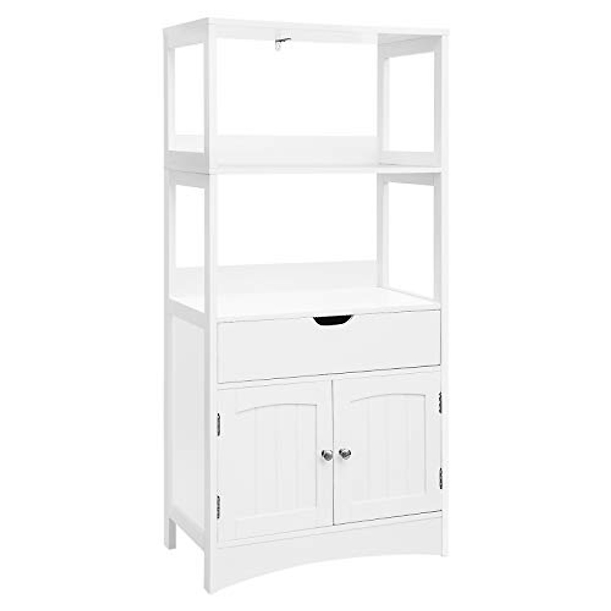 VASAGLE Bathroom Storage Cabinet with Drawer, 23.6 x 11.8 x 48 inches, White