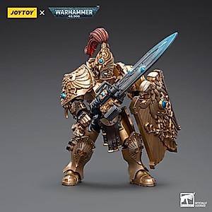 LEBOO JOYTOY Warhammer 40k Adeptus Custodes Custodian Guard with Sentinel Blade and Praesidium Shield 1/18 Scale Action Figure 4.88in Height Joy Toy Models