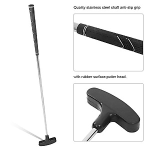 Kids Putter, 24inch Multiple Color Stainless Steel Two-Way Putter Equipment Set(Black)