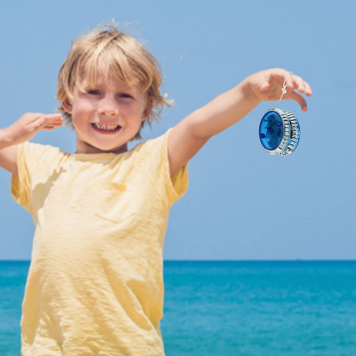 Yoyo Kids Magic Yoyo Professional Yoyo 1.57x2.36 Inch Led Plastic Trick Yoyo Cartoon Responsive Yoyo Portable Yoyo for Kids Adults Blue