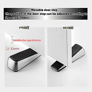 CQDAMENG - Door Stop - Door Stop Wedge - Made of Metal Good Zinc Alloy - Complimentary Two Anti-Collision mats in The Same Color - Restroom, Bedroom, Kitchen