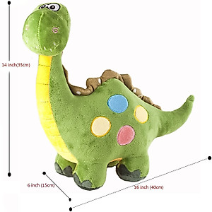 Hcdoujoy Big Large 44" Green Plush Dinosaur Toy, Cute Plush Stuffed Animal Dinosaur, Dinosaur Toy for Christmas Halloween Children's Day Boys Girls Babys Birthday Gifts Aged 3+