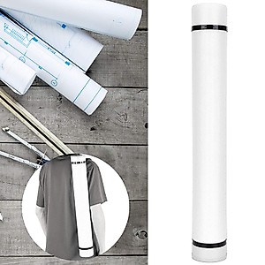 Poster Tube, Drawing Storage Tube, with Strap PE Moisture-Proof Waterproof for Posters Maps Artworks Documents(White)