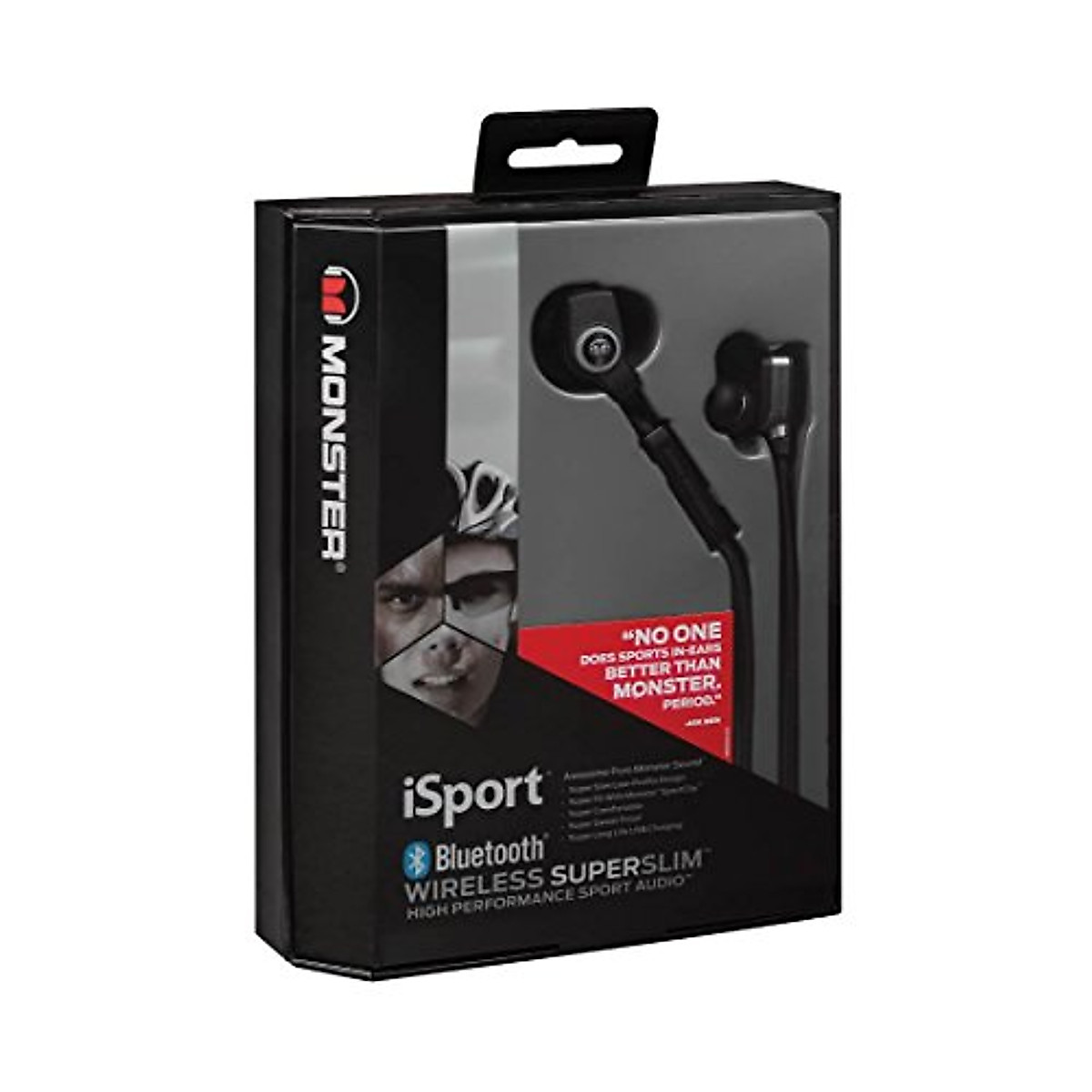 Monster Isport Superslim Bluetooth Wireless in-Ear Headphones - Black, Model:MH ISRT WLS IE BK BT WW