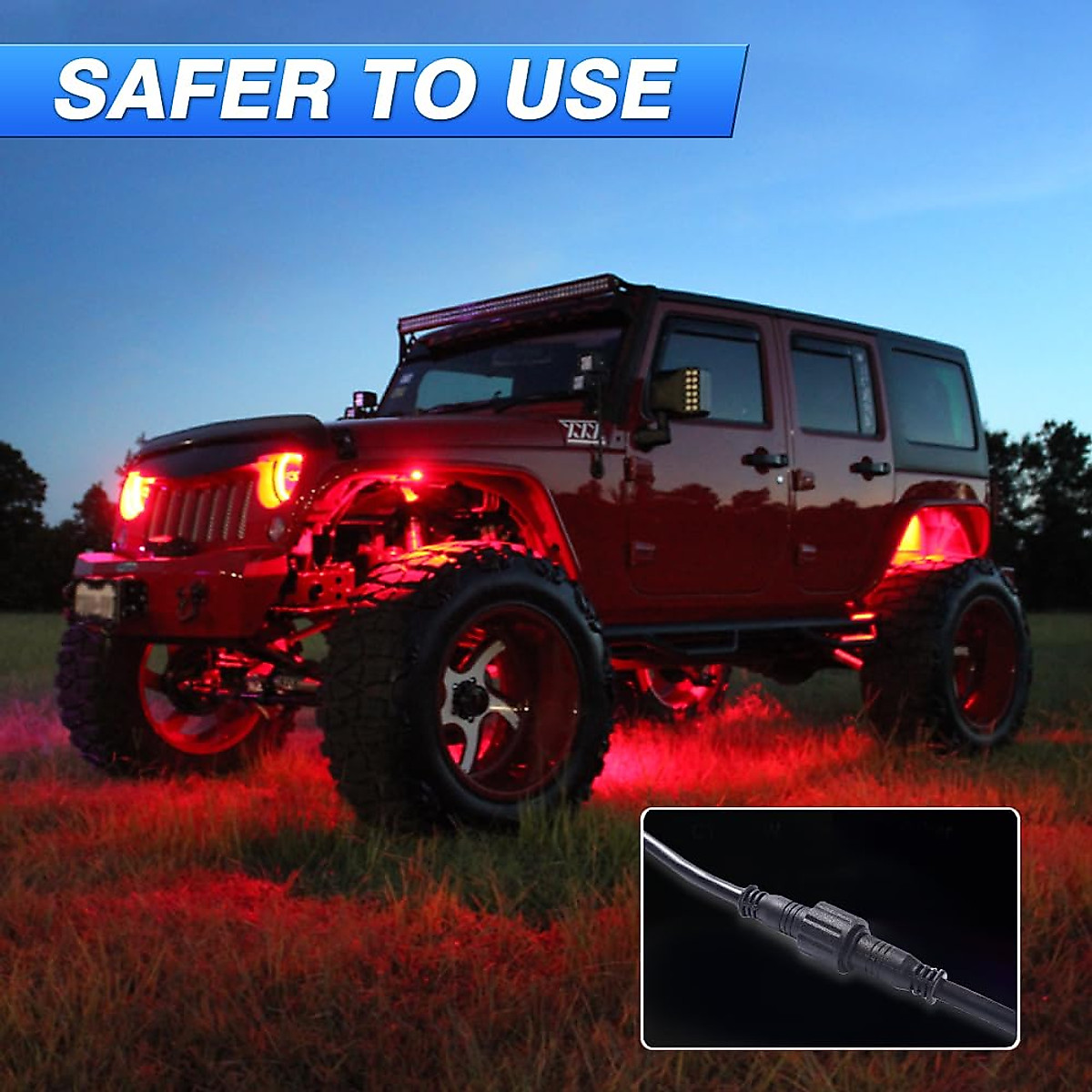 MICTUNING 10FT 5Pin Extension Wire Cable Cord for C1 C2 Q1 RGBW Series LED Rock Lights V1 Wheel Ring Lights (2 Pack)