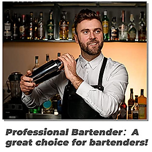 6 Pieces Cocktail Shakers Professional Bar Shaker Boston Shaker Set Stainless Steel Martini Shaker Drink Mixer Basic Tools Weighted Shake Metal Can Cocktail Shaker Set for Bartenders, 18 Oz, 28 Oz