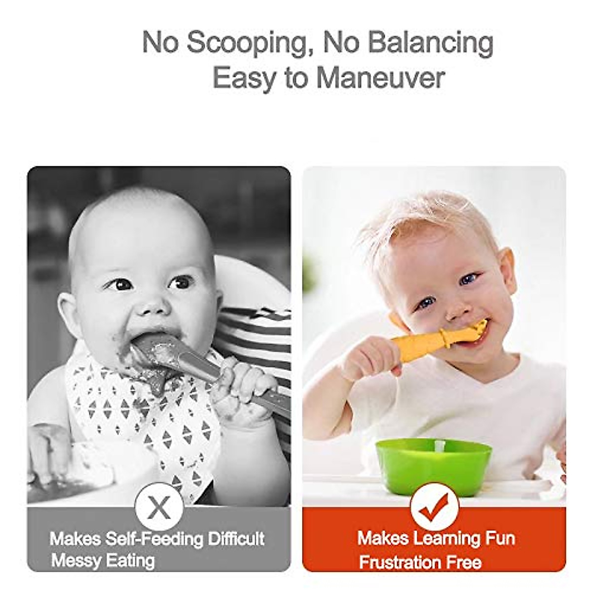 PandaEar Baby Spoon Set (4 Pack)|BPA Free Stage One Silicone Self Feeding Utensil| Baby Led Weaning|Teething Friendly|Kids Toddlers 3-36 Months+