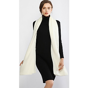 RIIQIICHY Winter Scarfs for Women Cold Weather Chunky Knit Scarf Warm Thick Ivory Scarf Long Large Oversized Scarves