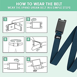 Xpand Urban Belt No-Show Elastic Belt w/Magnetic Quick Release Buckle