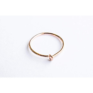 24G Rose Gold Nose Ring Hoop - Delicate Feminine Adjustable 24 Gauge 6mm - 7mm Piercing Jewelry for Women