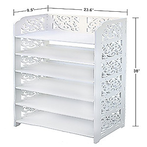 Jerry & Maggie - 6 Tier WPC Shoe Rack/Shoe Storage Stackable Shelves Free Standing Shoe Racks - Wide | White