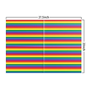 LDGOOAEL Flat Wrapping Paper Sheets -12 Sheets with 4 rainbow Paterns, Gift Wrapping Paper for Holiday, Birthday, LGBT - Pre cut & Folded(19.6" x 27.5“ Per Sheet)