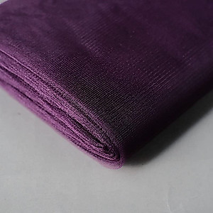 BalsaCircle 54-Inch x 120 feet Eggplant Purple Large Net Tulle Fabric by The Bolt - Wedding Party Decorations Sewing DIY Crafts