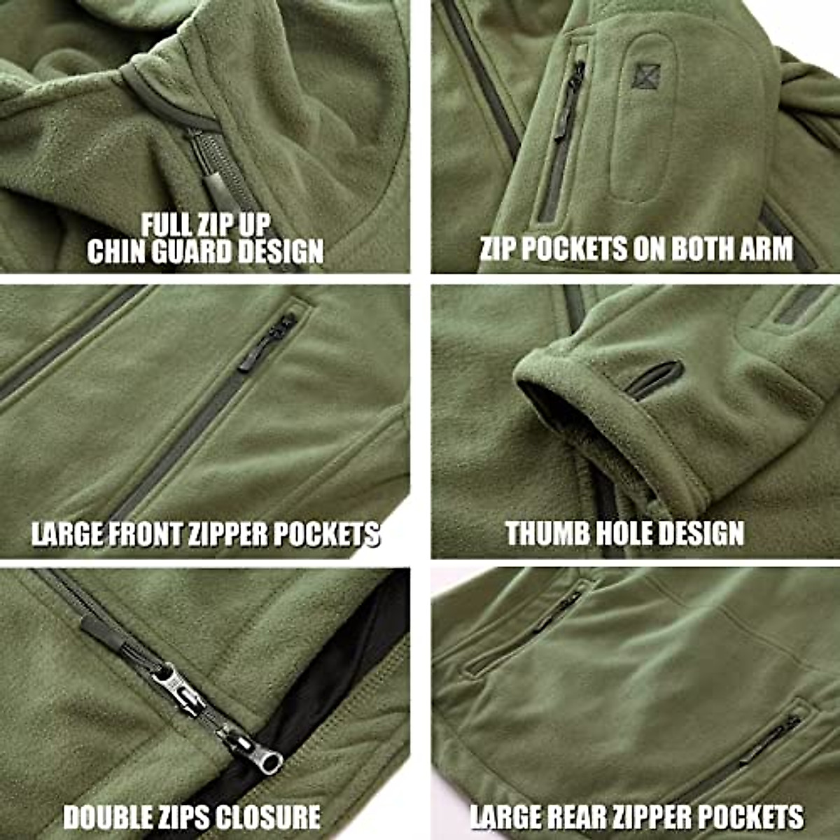 MAGCOMSEN Winter Jackets for Men Warm Jacket Climbing Jackets Tactical Jacket Fleece Jacket Men Winter Jackets Men Winter Coats for Men Hoodies for Men Army Green