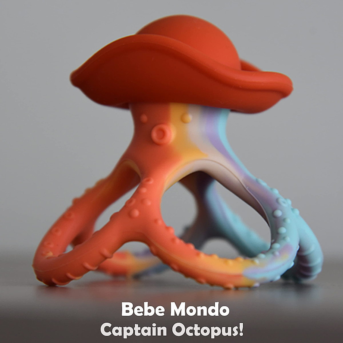 Teething Toys 3-6 Months, Teethers for Babies 3-6 6-12 Months for Teething Relief, Baby Teether Teething Toys 100% Silicone, Newborn Infant Sensory Baby Toys 0-6 Months,bebe mondo (Octopus)
