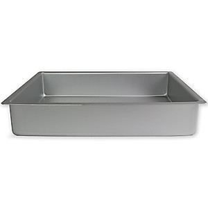 PME OBL09124 Aluminium Oblong Cake Pan 9 x 12 x 4-Inch Deep, Silver