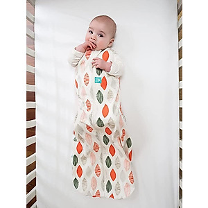 ergoPouch 0.2 tog Baby Sleep Sack 0-3 months - Baby Sleeping Sack for Warm & Cozy nights - Cocoon Swaddle Sack Baby Keeps Calm & Relaxed (Blush Leaf)