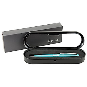 PILOT MR Retro Pop Collection Ballpoint Pen in Gift Box, Turquoise Barrel with Dots Accent, Medium Point Stainless Steel Nib, Refillable Black Ink (91426)