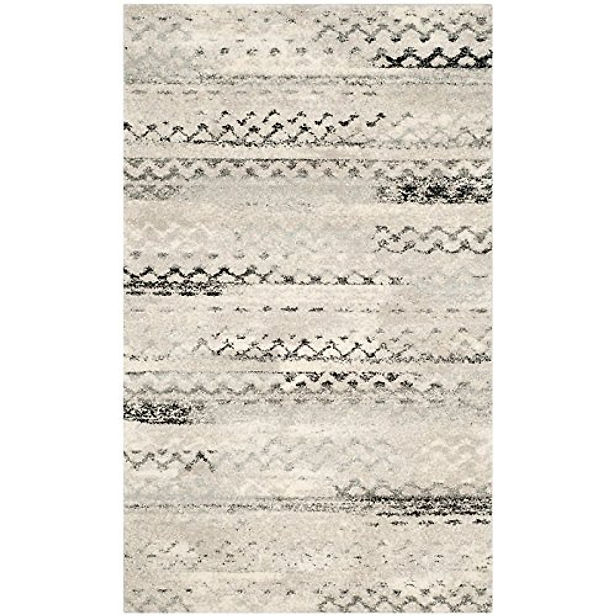 SAFAVIEH Retro Collection 8' x 10' Cream/Grey RET2136 Modern Abstract Non-Shedding Living Room Bedroom Dining Home Office Area Rug