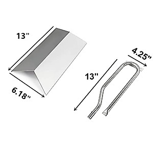LS'BABQ Replace Parts Heat Plates and Grill Burner Tube Replacement for Cuisinart CGG-306 Heat Plates 306-20087, Megamaste 820-0033 820-0033M 820-0007B Grill, Set of 2