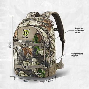 TIDEWE Hunting Backpack with Waterproof Rain Cover, 25L Hunting Pack, Durable Hunting Day Pack for Bow Rifle Gun (Next Camo G2)
