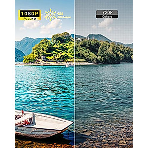 Portable Projector Native 1080p 4K Supported, 2.4G/5G WiFi Projector, 9000Lumens, 4D Keystone Correction, Zoom, 120" Big Screen Home Theater Projector Compatible with HDMI, USB, TV Stick