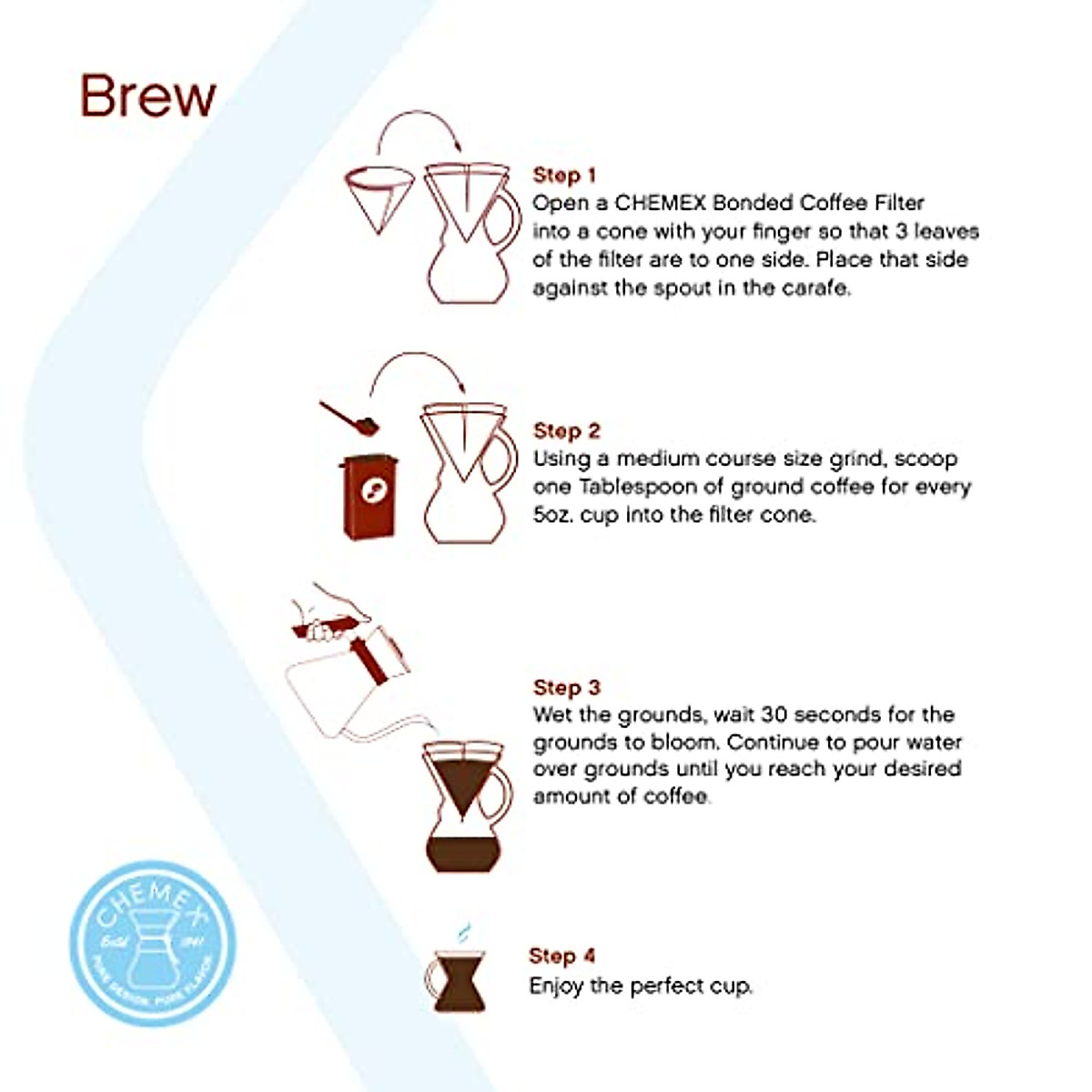 Chemex Pour-Over Glass Coffeemaker - Glass Handle Series - 6-Cup - Exclusive Packaging