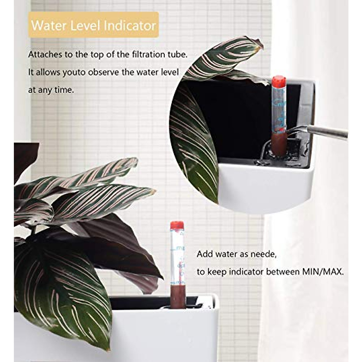 SAROSORA 14" Rectangle Self Watering Planter with Water Level Indicators for Plants & Flower Home Garden Outdoor Indoor Succulent | Herb pots | Window Box (1, White)